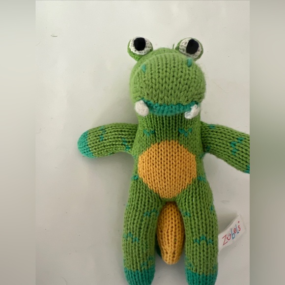 Toys | Zubels Knit Green Alligator Crocodile Baby Rattle Lovey 8 Plush ...